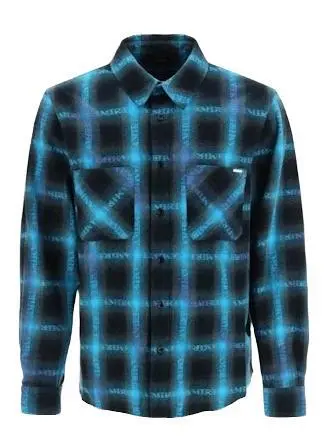 Amiri Long Sleeve Plaid Shirt - Blue