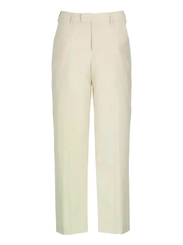 PT TORINO Cream White Pressed Crease Straight-leg Trousers - Neutrals