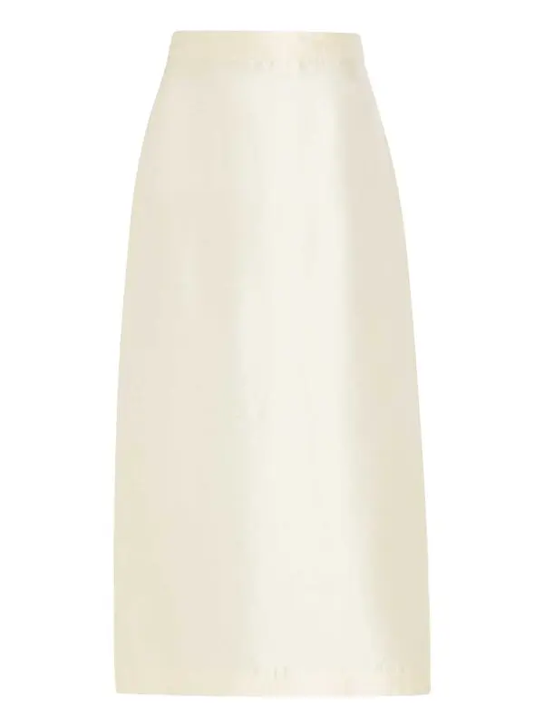 HEIRLOME Irene Silk Midi Skirt - Ivory