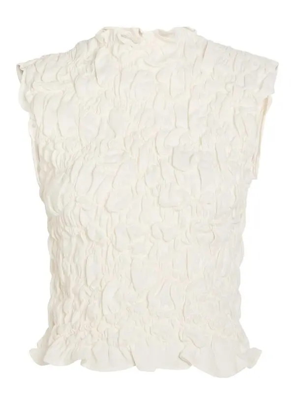 HEIRLOME Sloane Gathered Silk Top - Ivory
