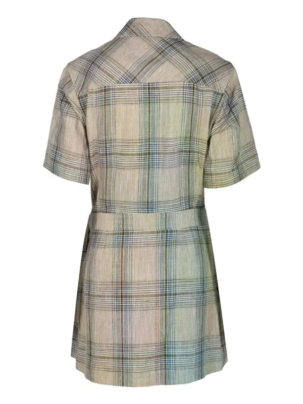 Simkhai Beige Plaid Shirt Dress - Neutrals