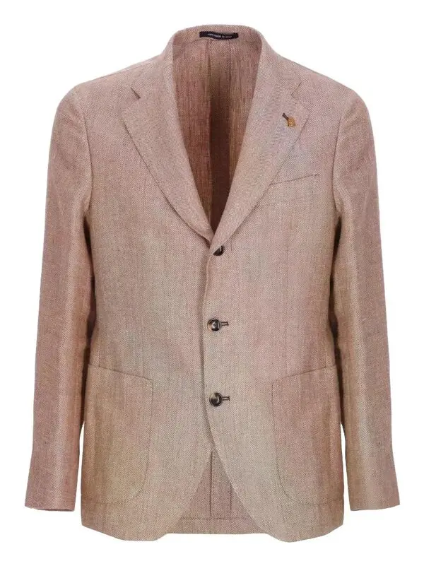 LATORRE Herringbone-pattern Blazer - Brown