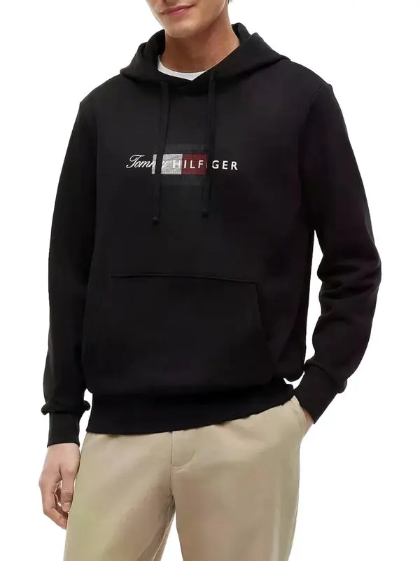 Tommy Hilfiger Logo Print Hoodie - Black