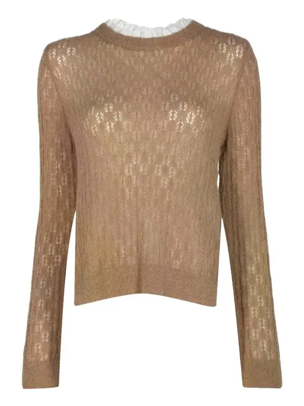 Sea Contrast-back Sweater - Neutrals