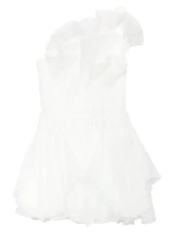 Aje One-shoulder Ruffled Dress - Neutrals