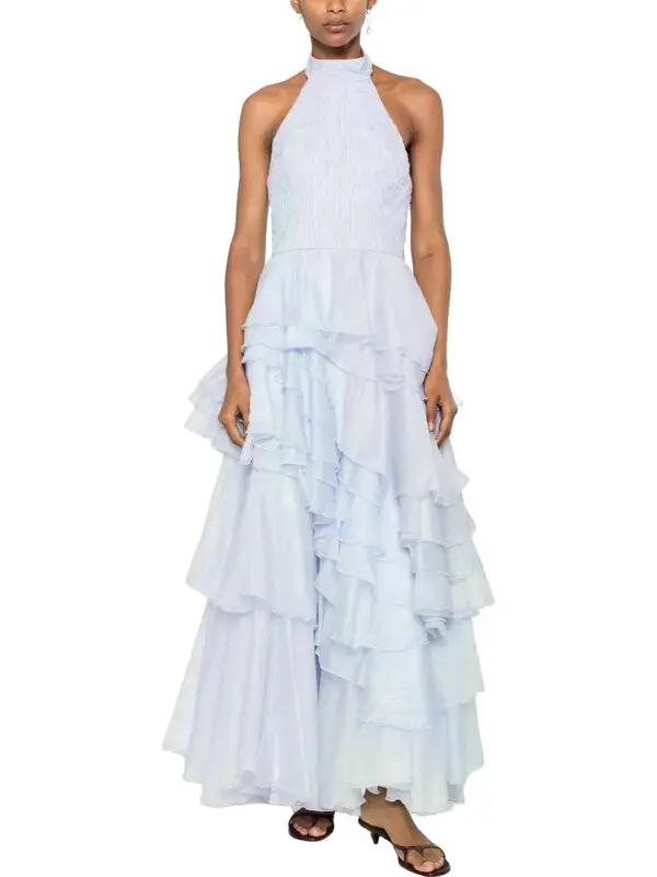 Aje Fayette Ruffled Gown - Blue