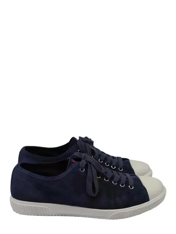 Prada Suede Cap-toe Low-top Sneakers - Blue