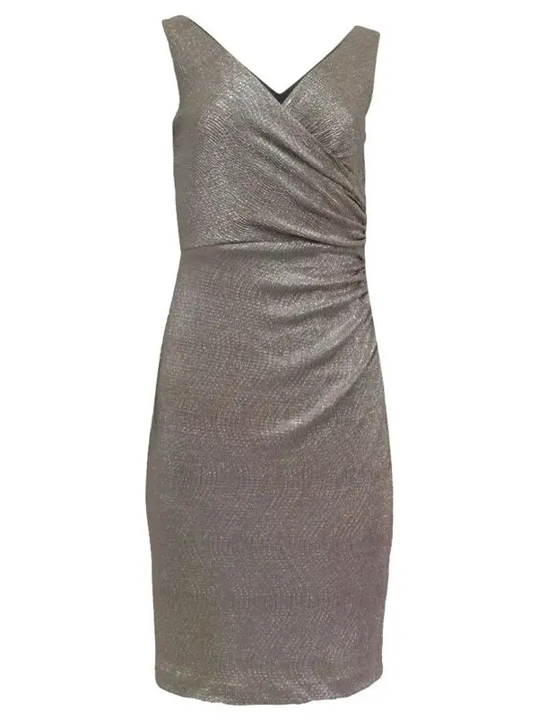 Ralph Lauren Metallic Faux-wrap Dress - Gold