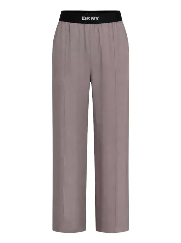 Dkny Elasticated Wide-leg Trousers - Grey