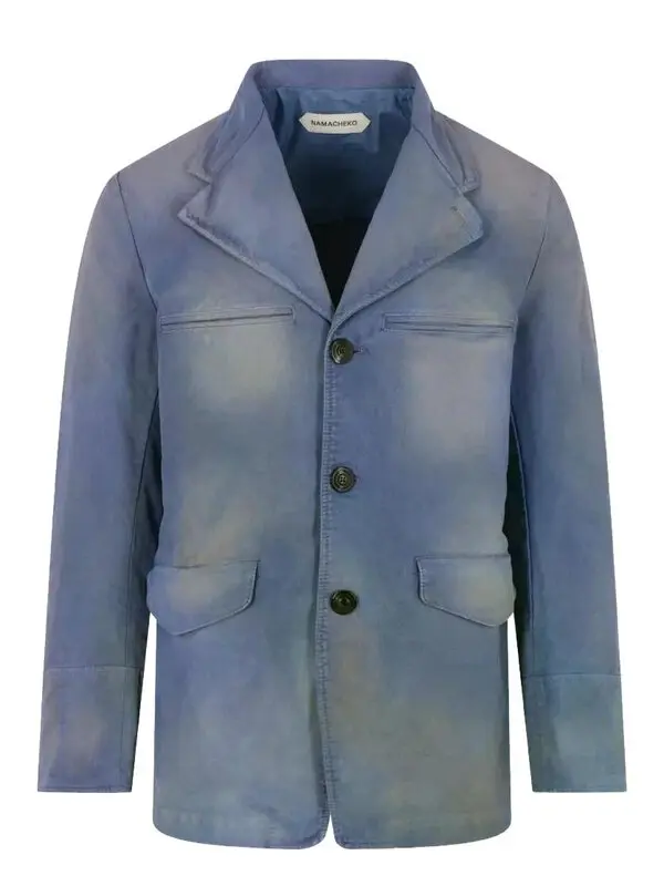 NAMACHEKO Faded-effect Single-breasted Blazer - Blue