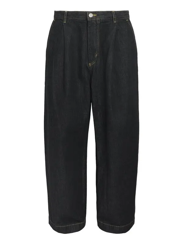 Studio Nicholson Pleated Wide-leg Jeans - Black