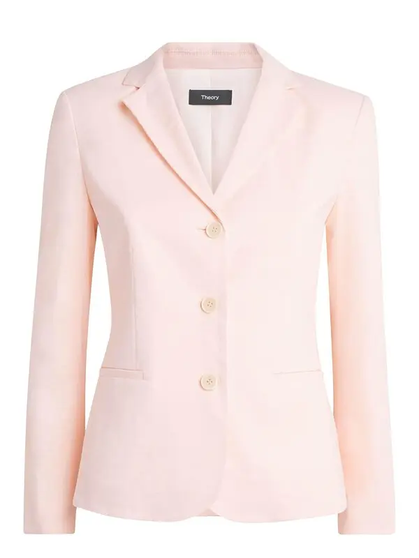 Theory Linen-blend Single-breasted Blazer - Pink