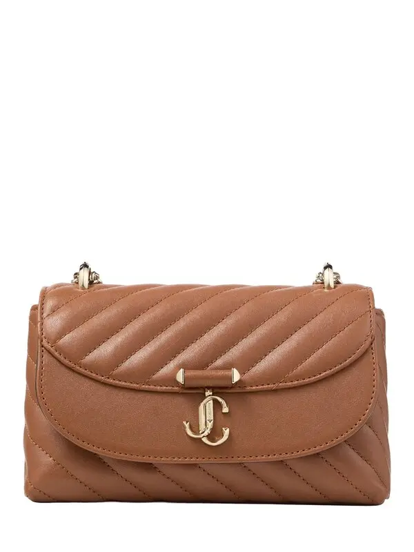 JIMMY CHOO Curve Small Biker Leather Quilted Cross-body Bag - Beige