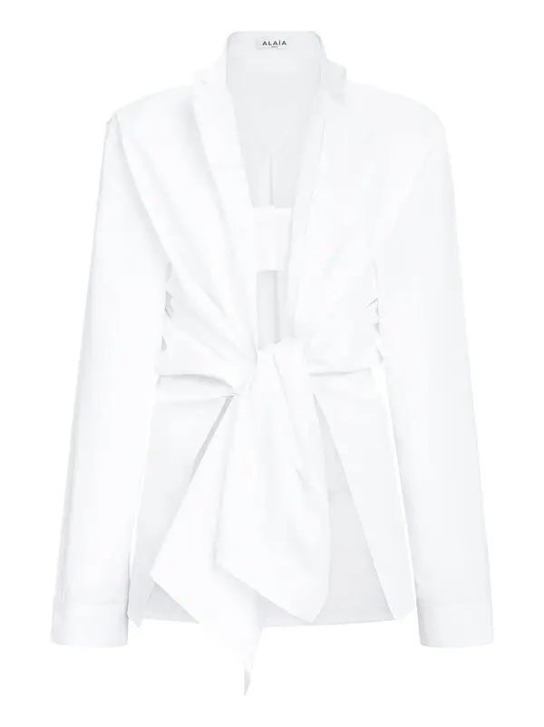 Alaïa Cotton Poplin Shirt And Bralette - White