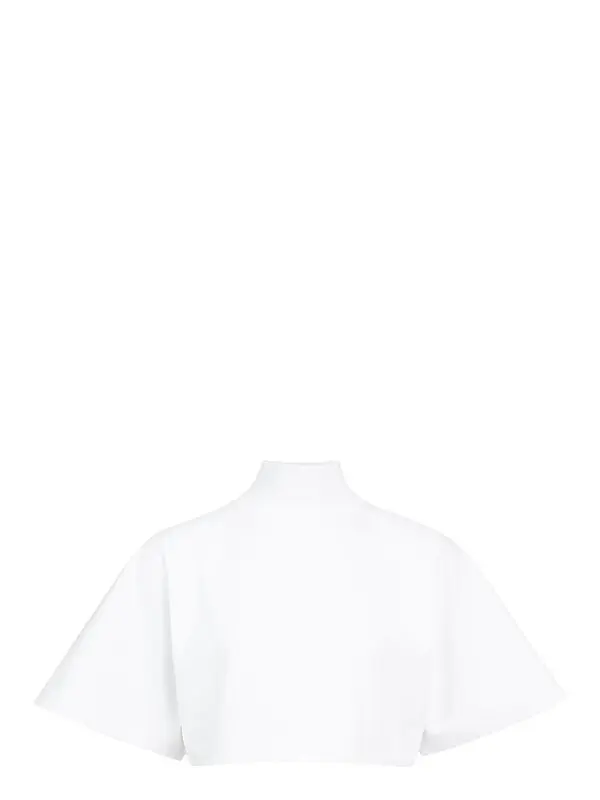 Alaïa Cotton Jersey Cropped T-shirt - White