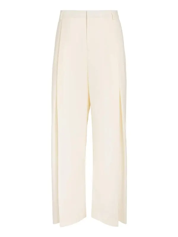 Casablanca Wool Pleated Wide-leg Trousers - Beige