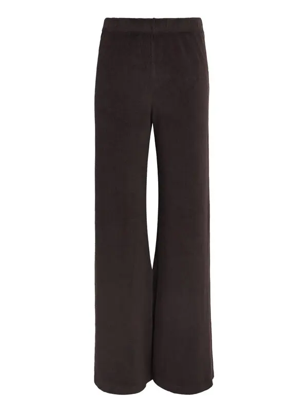 Suzie Kondi Zephyra Wide Leg Velour Sweatpants - Brown