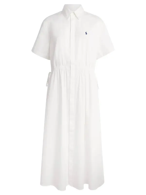 Polo Ralph Lauren Cotton Poplin Midi Shirt Dress - White