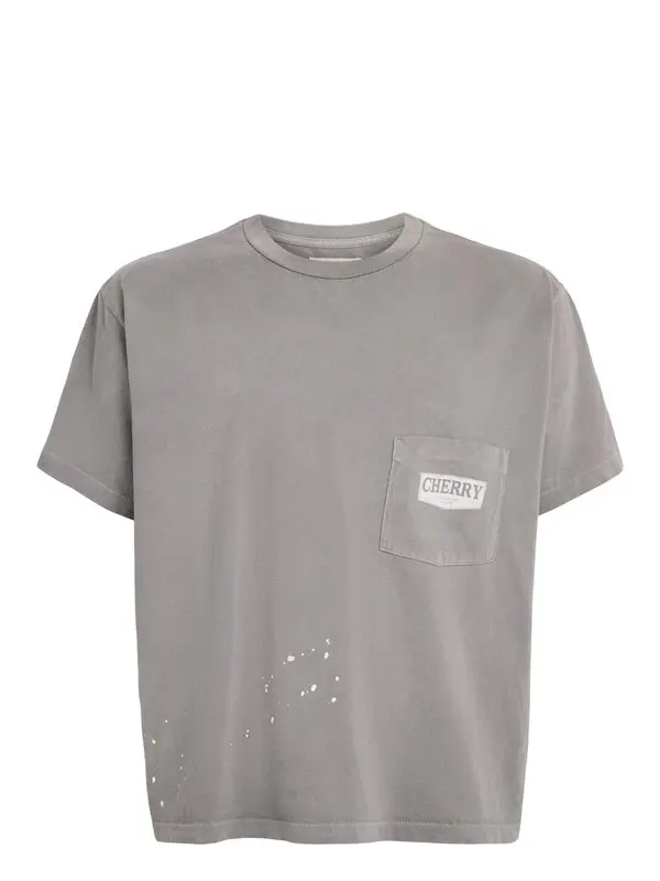 CHERRY LOS ANGELES Cotton Chevron Pocket T-shirt - Grey