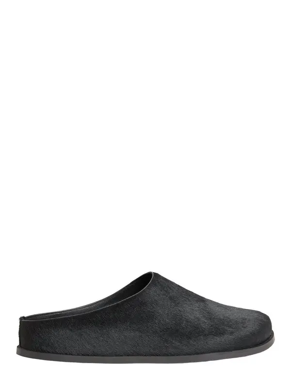 A.emery Lou Cow Hair Clogs - Black