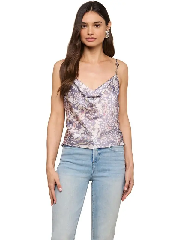 L'Agence Calista Butterfly Wing Print Satin Camisole - Multi Small Butterfly Wing