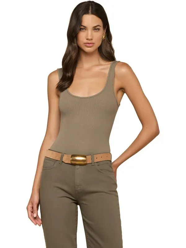 L'Agence Nica Scoopneck Bodysuit - Smokey Olive