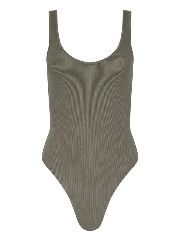 L'Agence Nica Scoopneck Bodysuit - Smokey Olive
