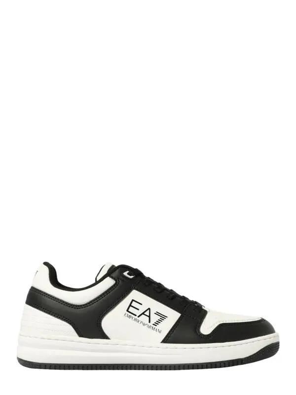 EA7 Logo Printed Low-top Sneakers - White