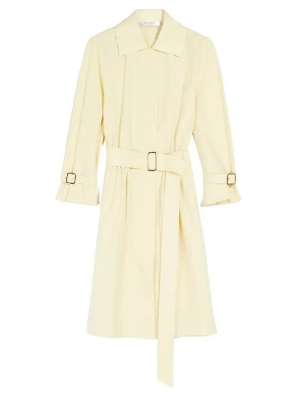 Max Mara Saio Cotton Poplin Shirt Dress With Belt - Yellow