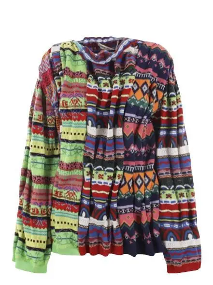 Comme Des Garçons Long-sleeved Contrasting Sweater - Multicolor