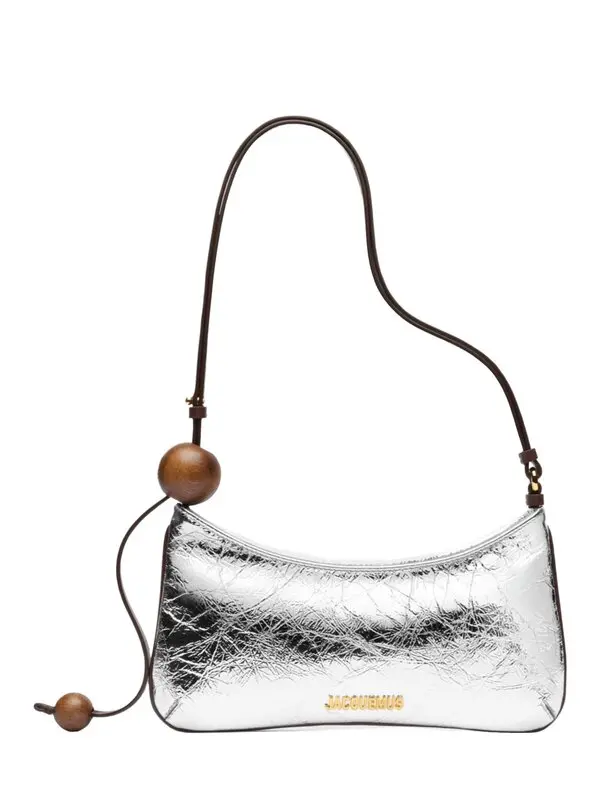 Jacquemus Le Bisou Perle Beaded Shoulder Bag - Silver