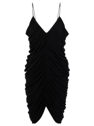Norma Kamali Diana Shirred Slip Dress - Black