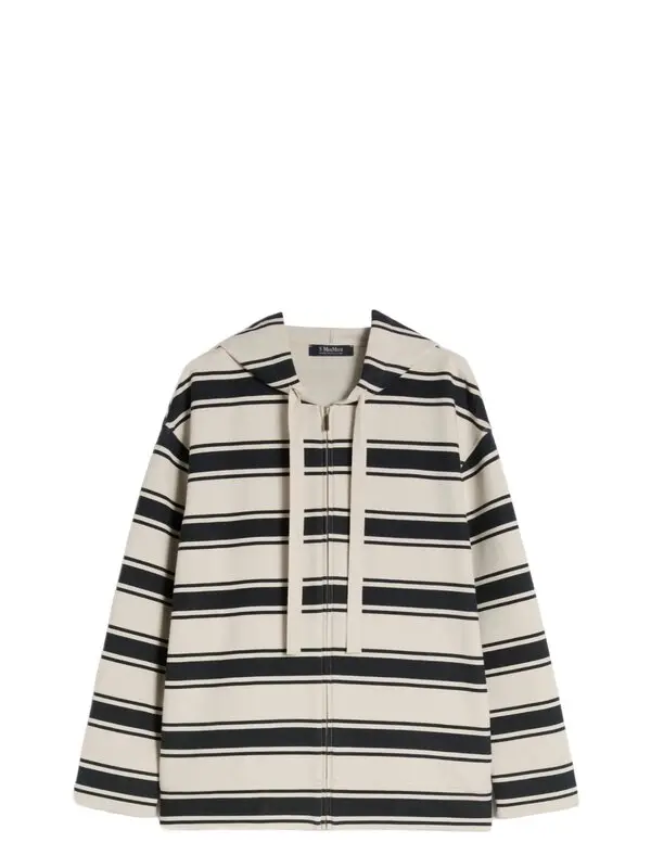 Max Mara Striped Zip-up Hoodie - White