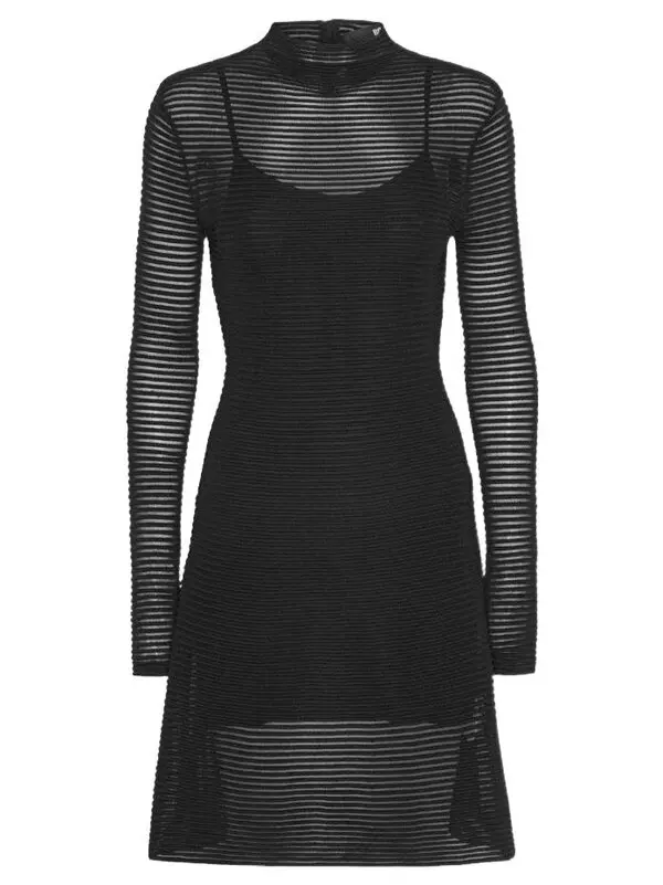ROTATE BY BIRGER CHRISTENSEN Knitted Flared Mini Dress - Black
