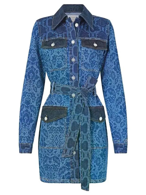 Camilla Jenna Belted Mini Dress - Blue