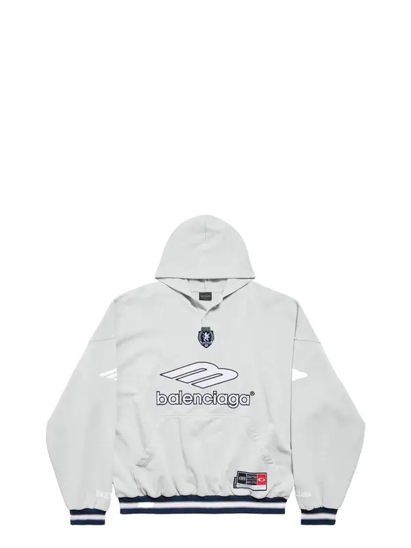 Balenciaga Logo Detailed Fleece Hoodie - White