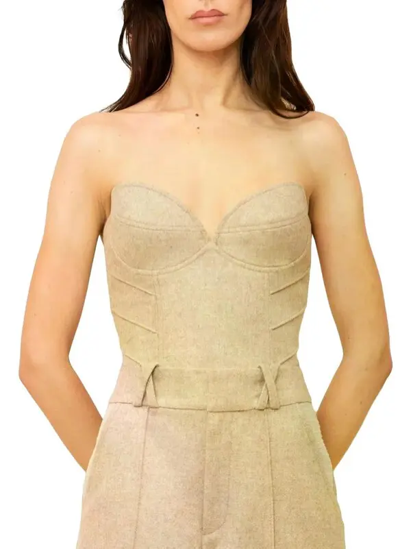CONTESSA MILLS Aconitum Strapless Wool Corset - Neutrals