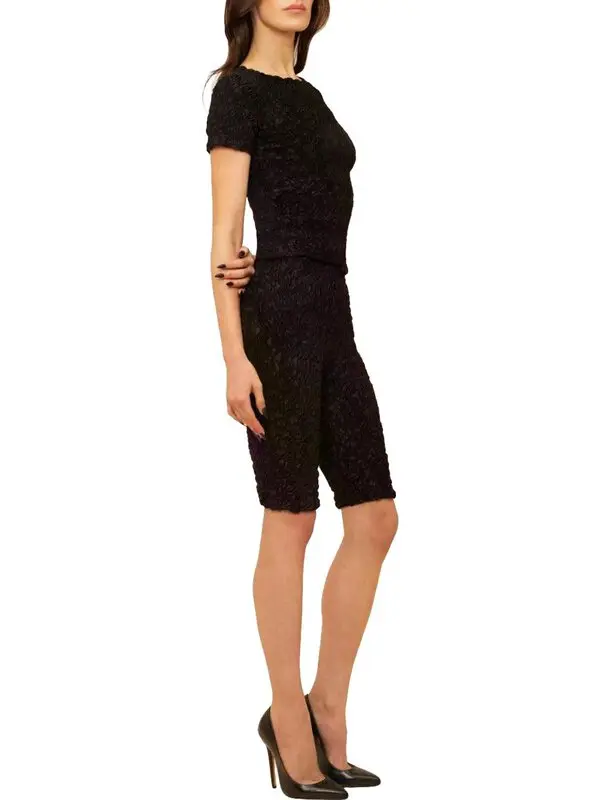 CONTESSA MILLS Blair Smocked T-shirt - Black