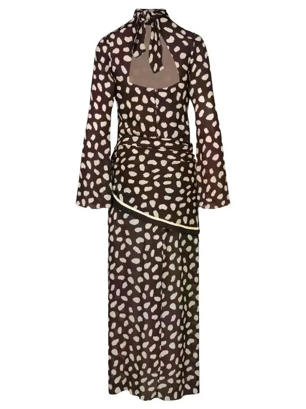 Johanna Ortiz Elegancia Gitana Printed Dress - Brown
