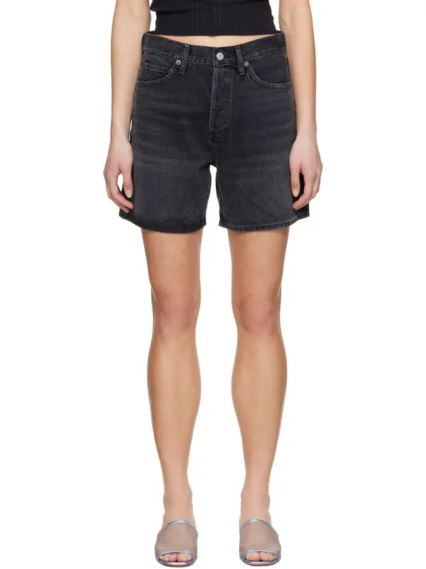 AGOLDE Denim Shorts With Belt Loops - Black