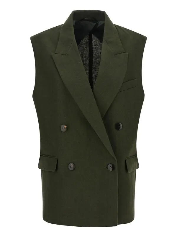 Max Mara Sleeveless Double-breasted Waistcoat - Black