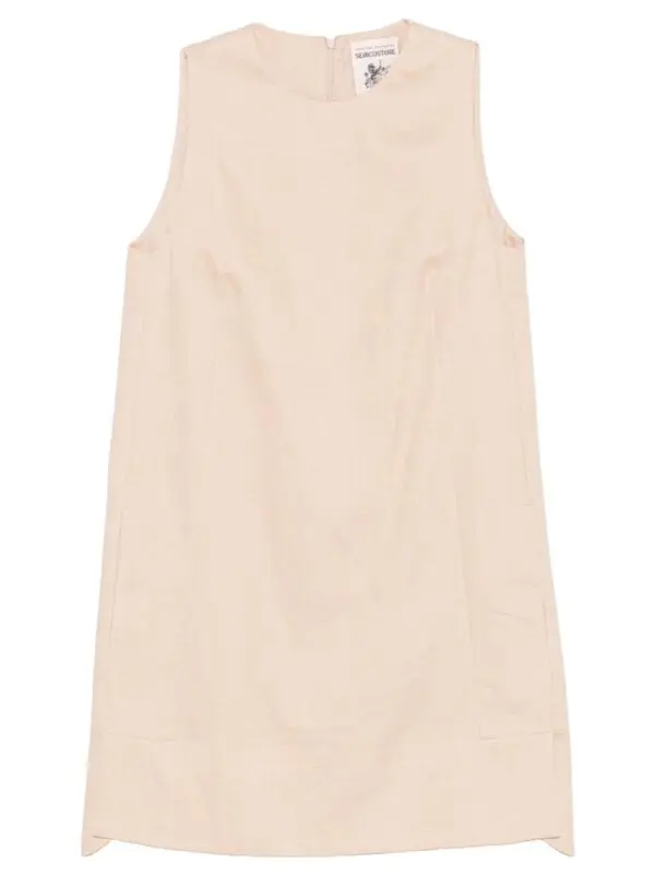 SEMICOUTURE Sleeveless Round Neck Dress - Nude