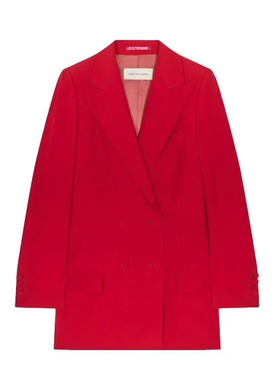 Dries Van Noten Double-breasted Wool Blazer - Red