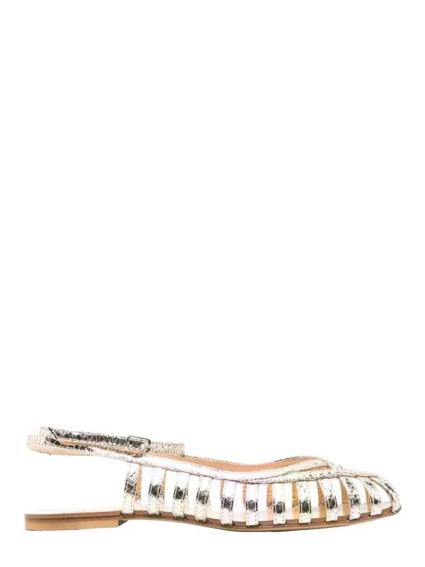 ANNA F. Round-toe Slingback Ballet Flats - Gold