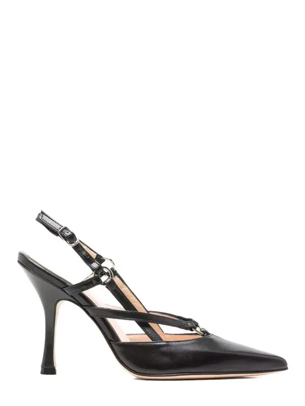 ANNA F. Pointed-toe Slingback Pumps - Black
