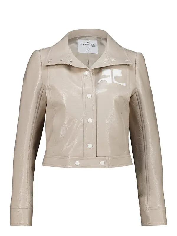 COURREGES Mastic Grey Reedition Vinyl Jacket - Beige