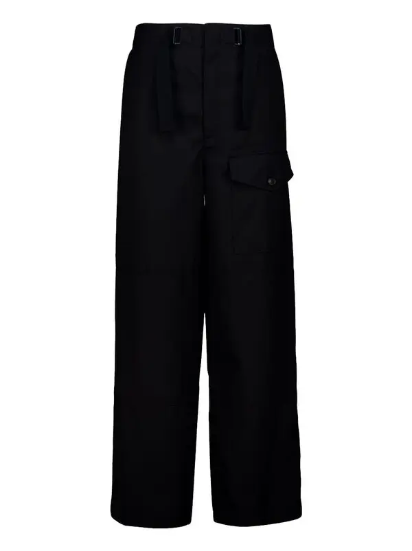 Auralee Wool Herringbone Cargo Pants - Black