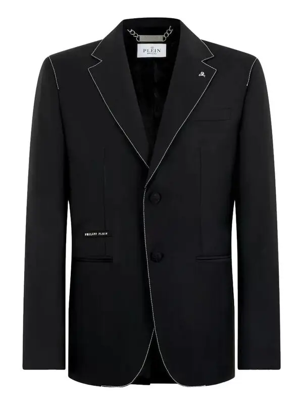 Philipp Plein Contrast-stitching Blazer - Black