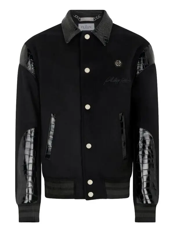Philipp Plein Crocodile-effect Jacket - Black