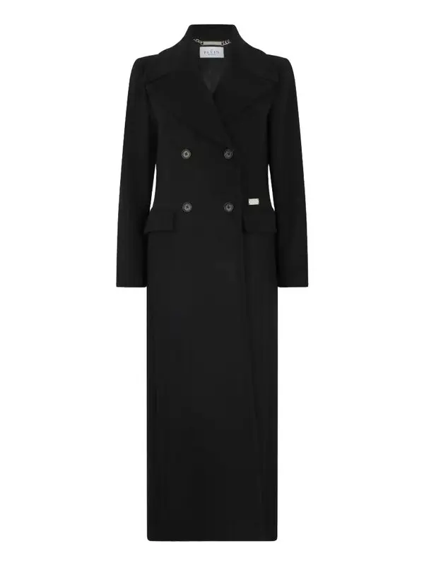 Philipp Plein Baroque Skull Double-breasted Coat - Black